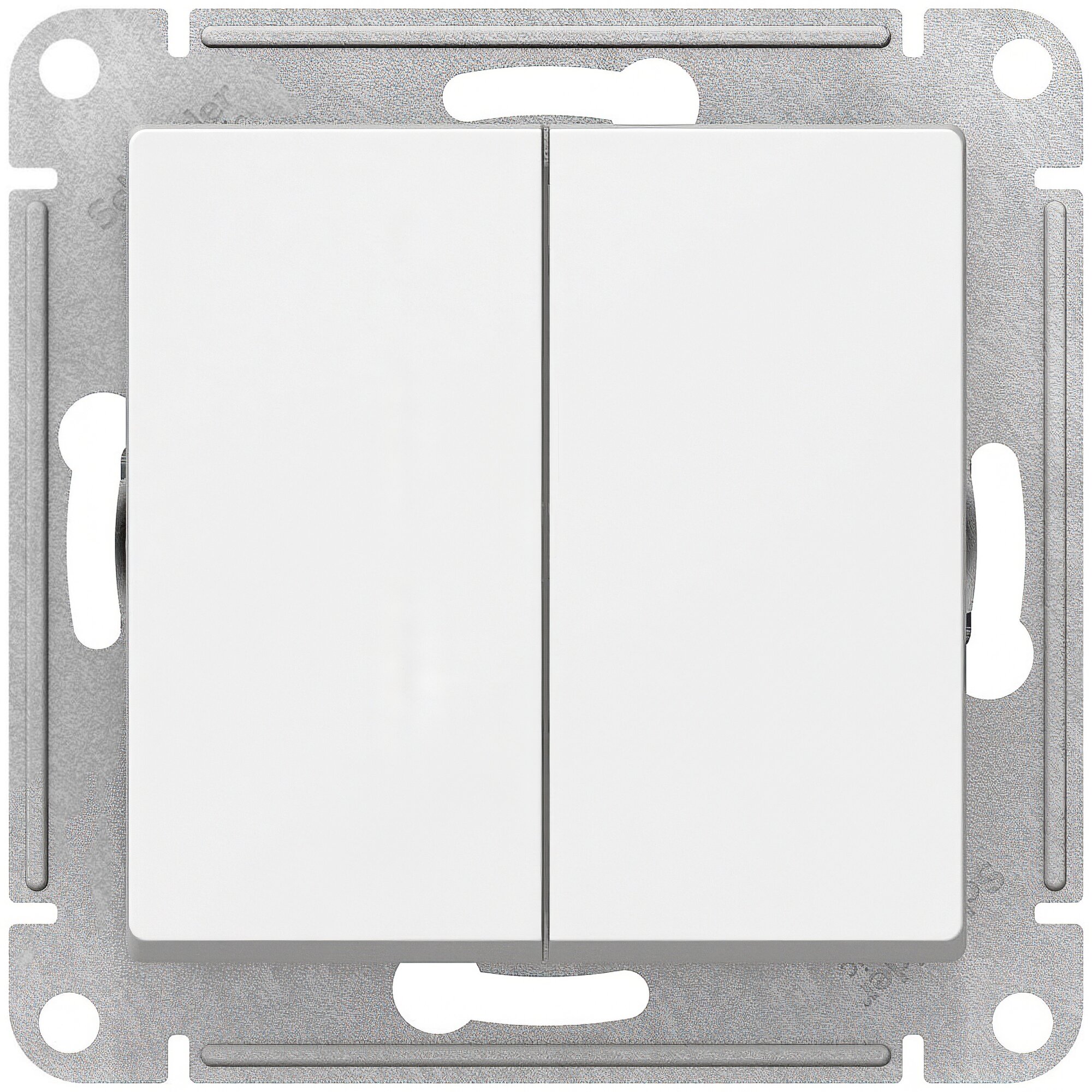 Выключатель 2-клавишный Schneider Electric Atlas Design белый