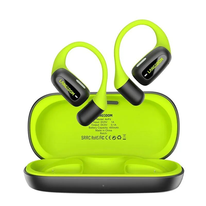 LANGSDOM Наушники беспроводные с микрофоном, Bluetooth, USB Type-C, зеленый