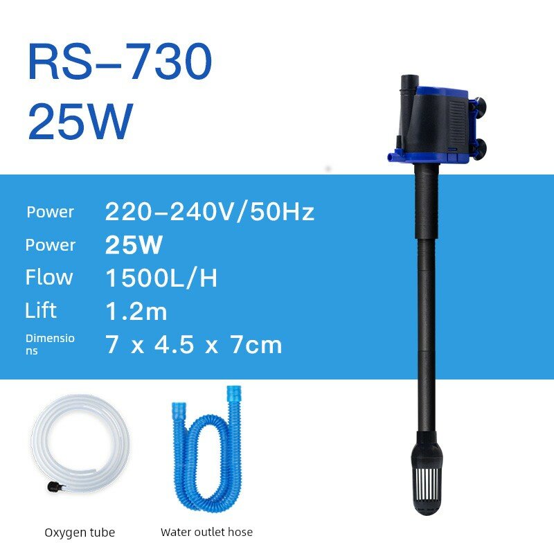 Risheng RS-730 Водяной насос 25Вт Энергоэффективный для больших аквариумов 60-80 см Высокая производительность