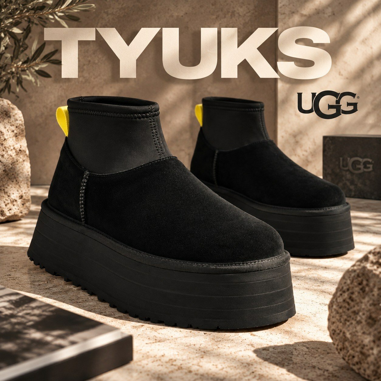 Угги UGG Classic Mini Dipper "Black" (W)