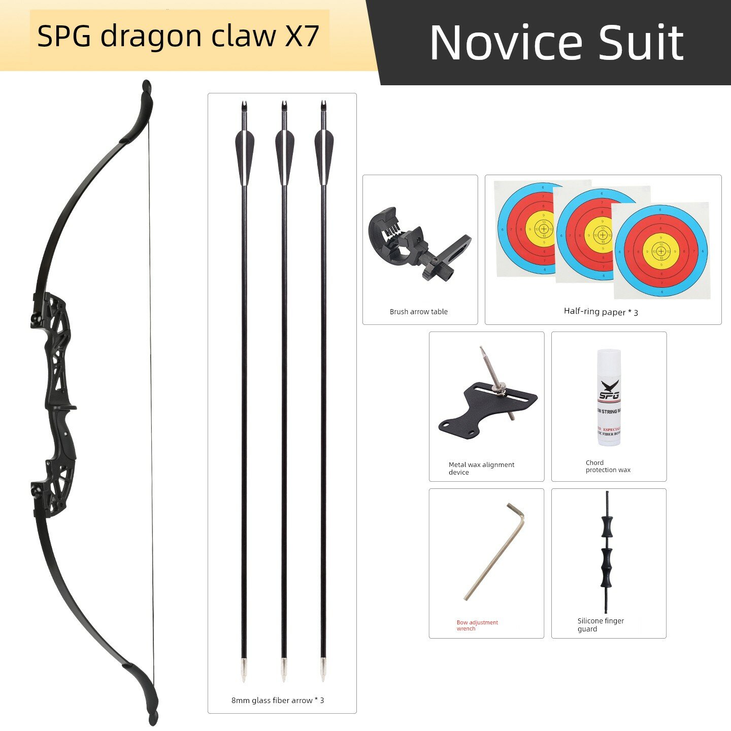 Набор охотничьего лука SPG Dragon Claw X7 для начинающих с композитной конструкцией в аркебуле