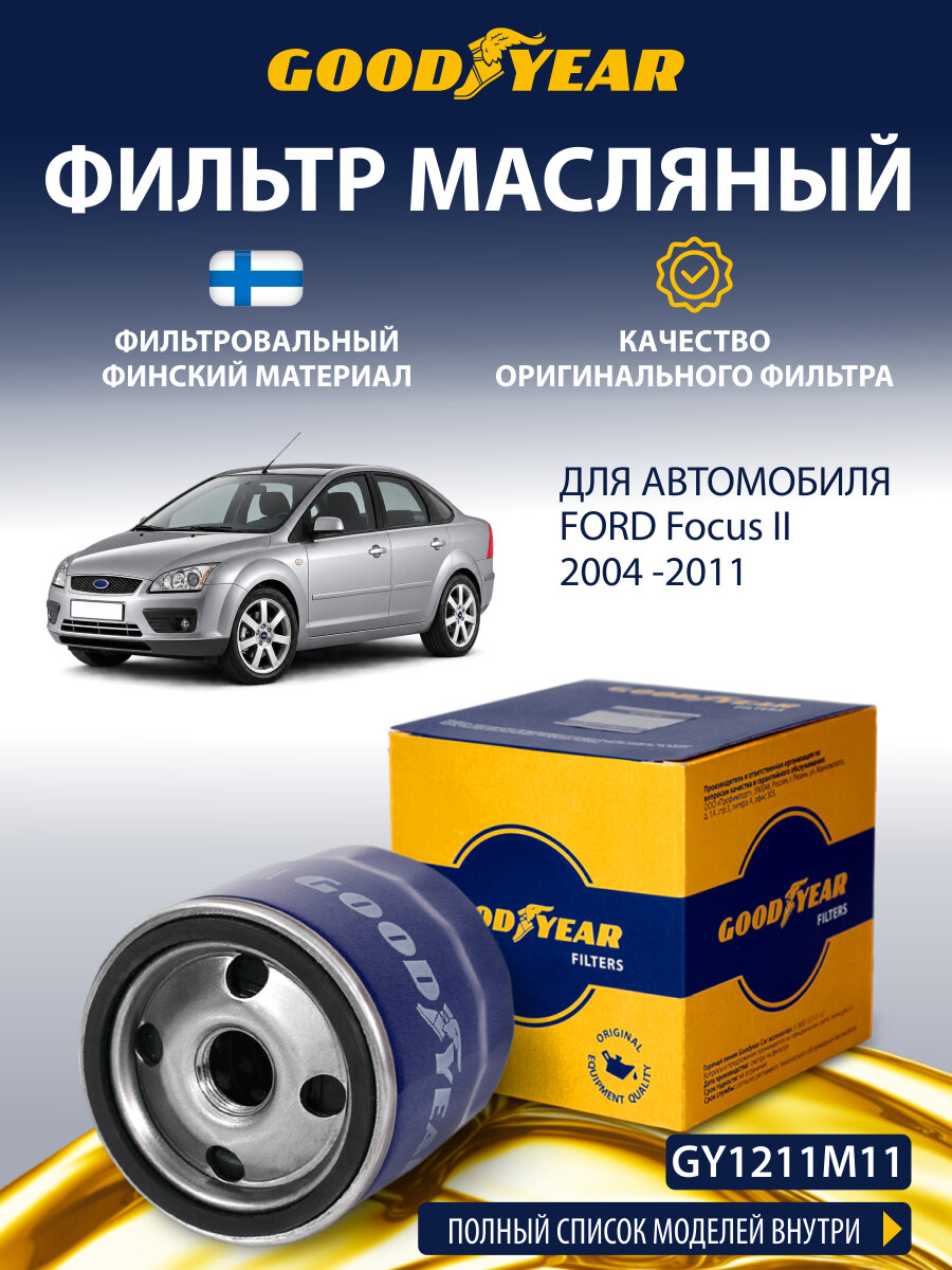 Фильтр масляный FORD Focus 2 (Форд Фокус 2 1.4 1.6) 2004-2011