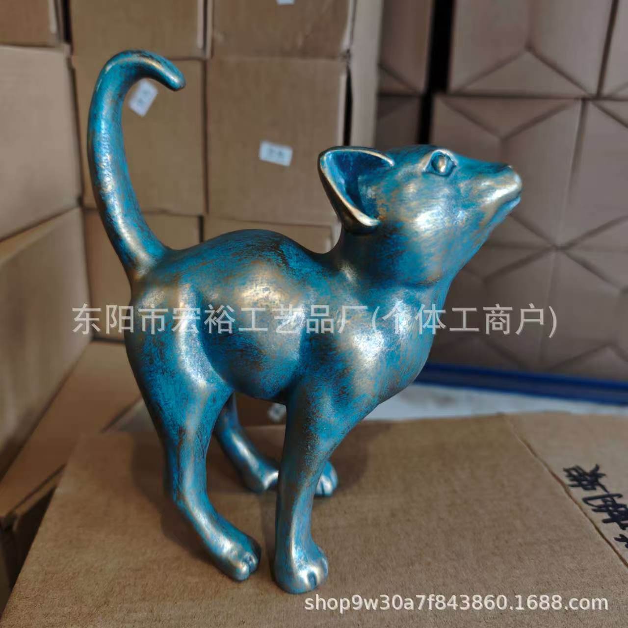 Декоративная статуэтка кошки из полирезина, фигурка кот для декора дома и офиса