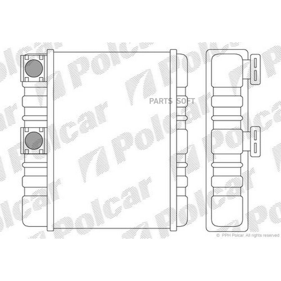Радиатор печки BMW E46, X3(E83) +AC * от официального дистрибьютора, POLCAR, артикул 2008N82