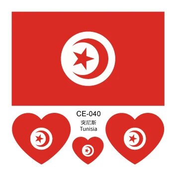 Временные татуировки флаги 10 шт CE-040-Tunisia