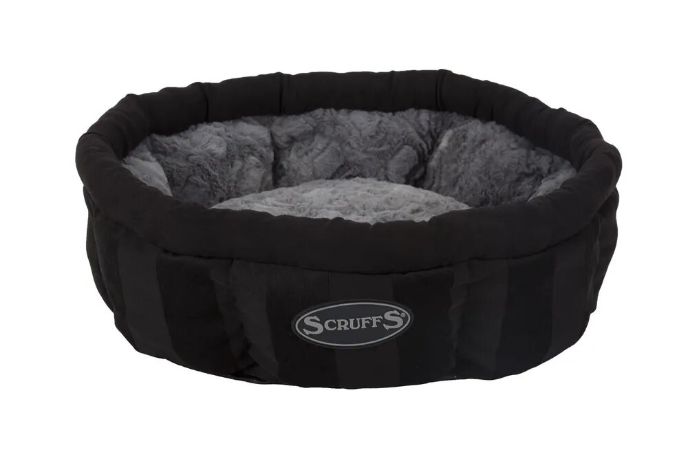 Лежанка для кошек круглая SCRUFFS "Aristocat Ring", черный, 45х45х16см (Великобритания)