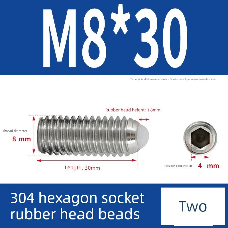 Стальной винт 304 с шариковой головкой, M8x30мм, 2 шт. для сборки