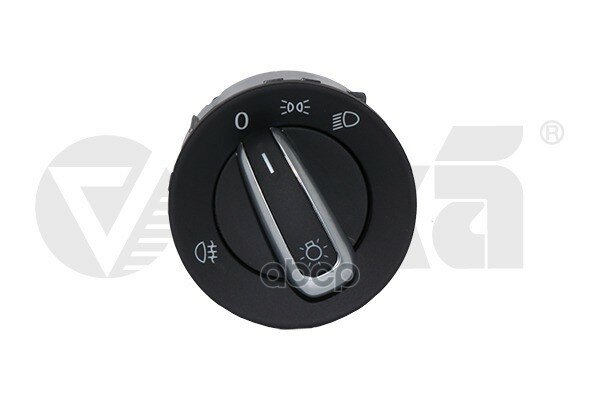 Переключатель света фар VW Amarok/Caddy III/IV/Golf 6/Passat B7/Tiguan/T5 05-> (хром) - Без ПТФ Vika арт. 99411437401