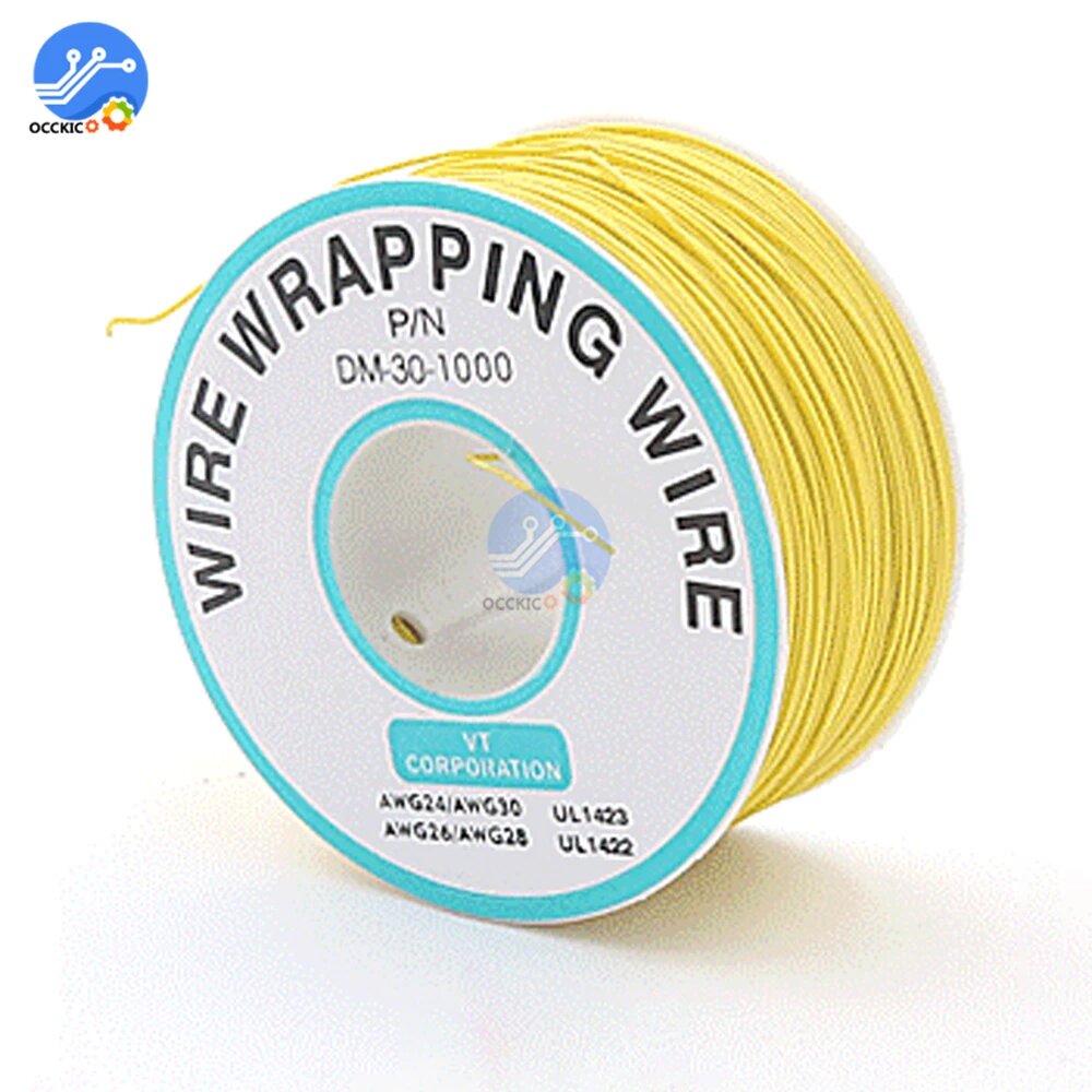Провод для обмотки желтый 30AWG, 250 м
