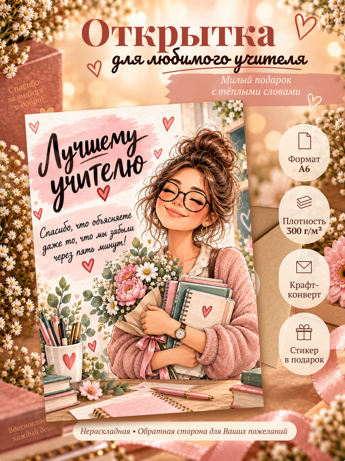 Открытка учителю