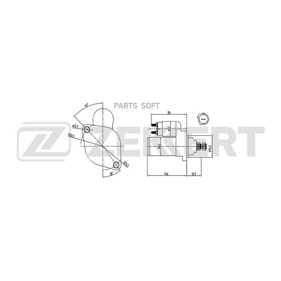 ZEKKERT AN-1119 Стартер VW Polo V 11- Passat VI-VII 05- Audi A3 II 03- Q3 14- A1 12- Skoda Octavia II 04- Fabi ()
