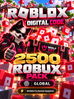 Код активации на 2500 Робуксов GLOBAL | Подарочная карта Роблокс | Пополнение счета Roblox | 2500 Robux Глобал
