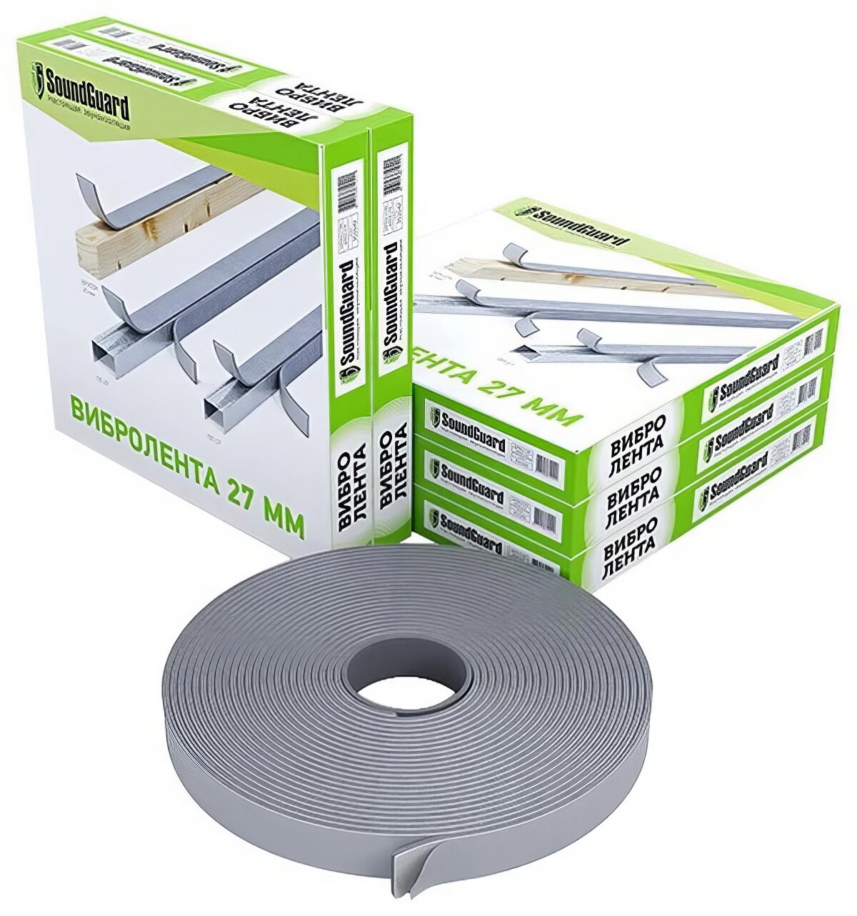 Лента вибродемпфирующая SoundGuard самоклеящаяся 27х4 мм 12 м