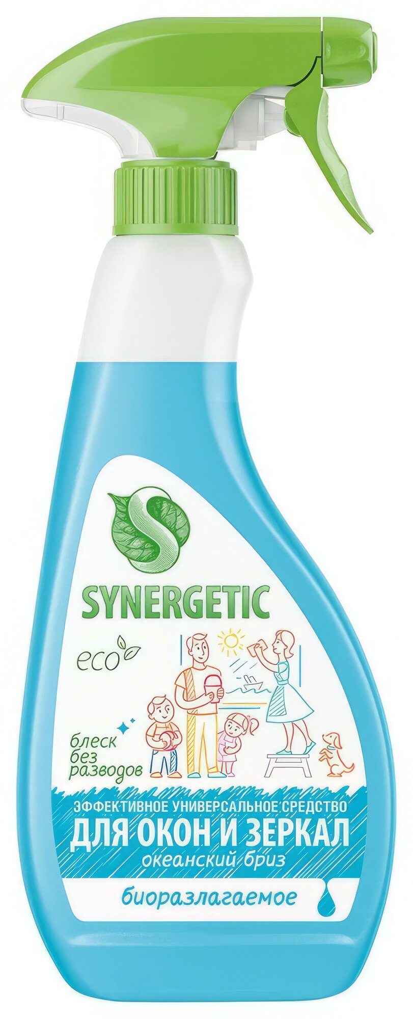 Средство Synergetic для окон и зеркал 500 мл
