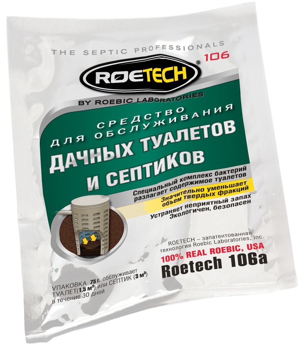 Средство "Roetech" для обслуживания дачных туалетов и септиков, 75 г