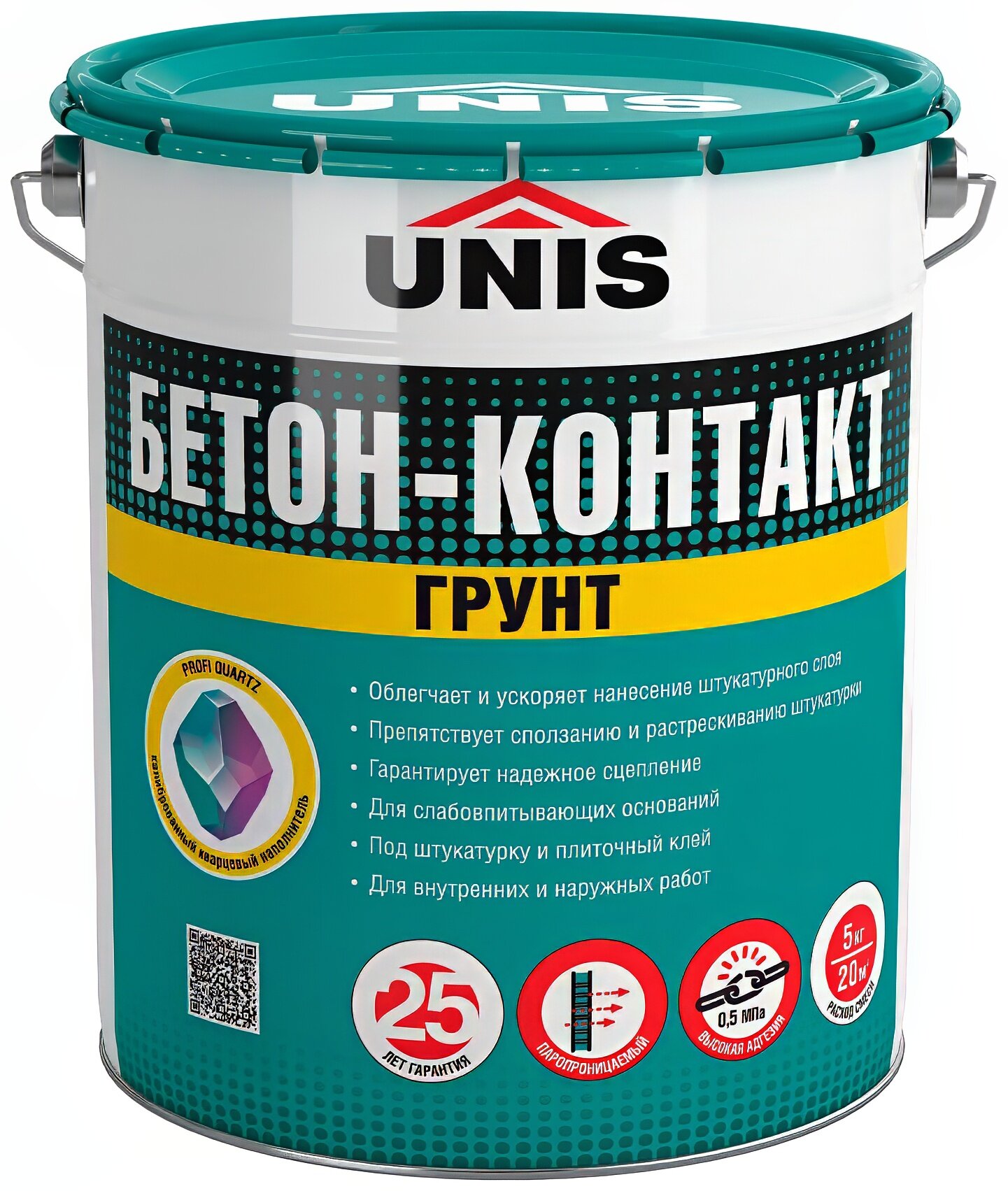 Грунтовка бетоноконтакт готовый UNIS грунт бетон-контакт юнис розовый 5 л