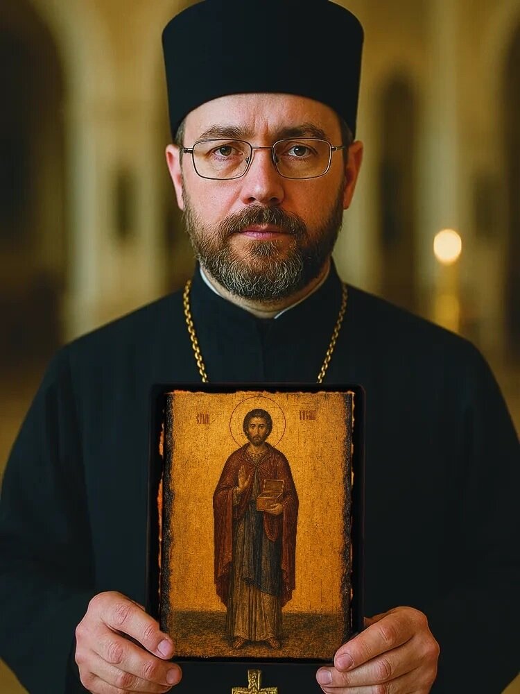 Икона Косма Аравийский, Киликийский, бессребреник, на дереве