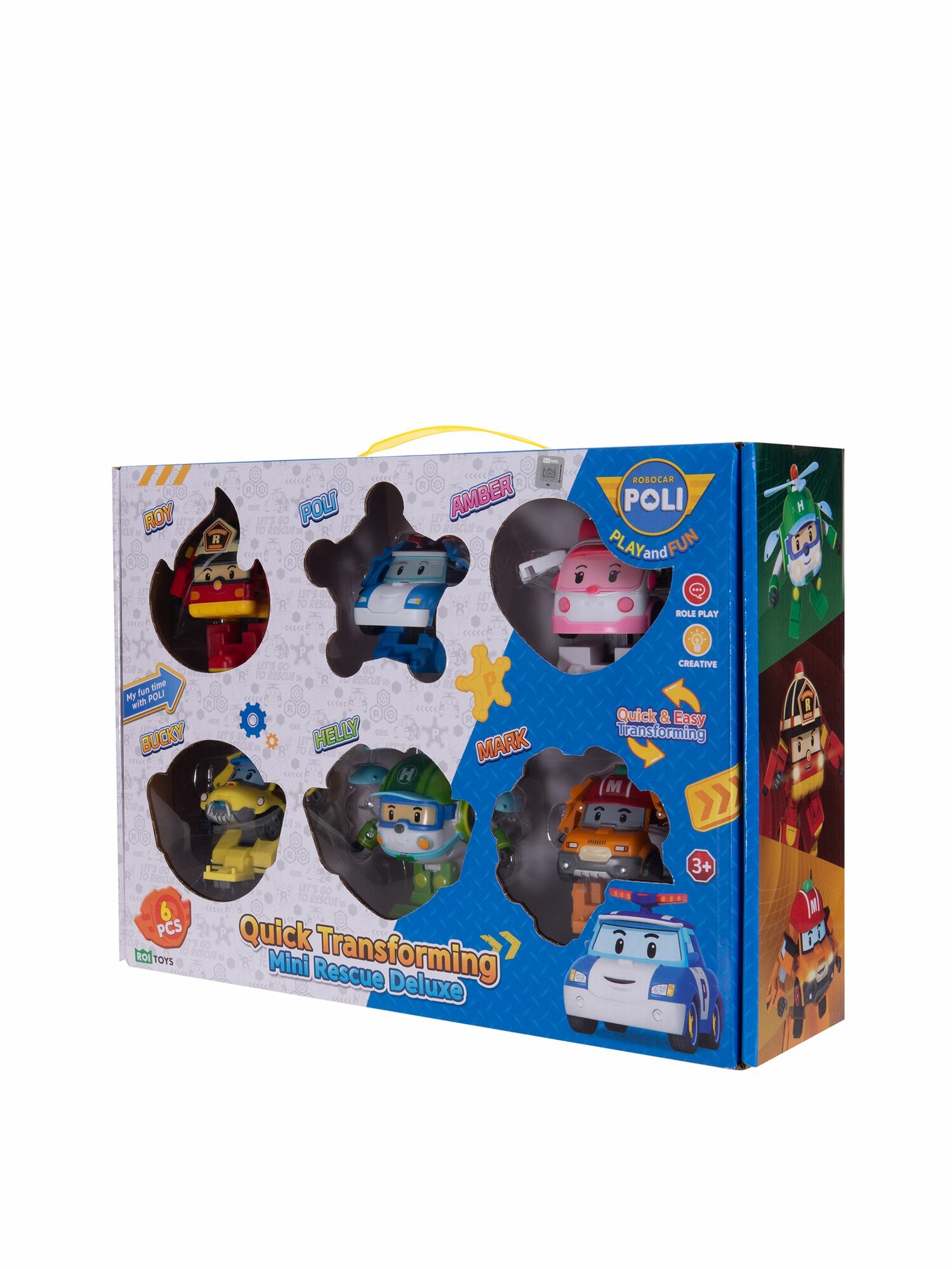 Игровой набор Робокар Поли из 6 трансформеров 7,5 см, Robocar Poli, ZR-915