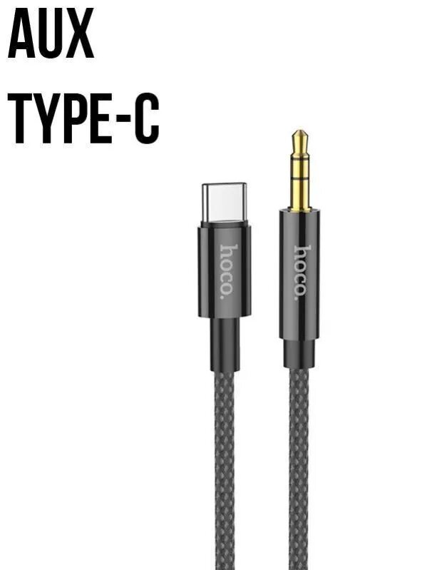 Hoco Аудиокабель USB Type-C/3.5 мм, 1 м, черный