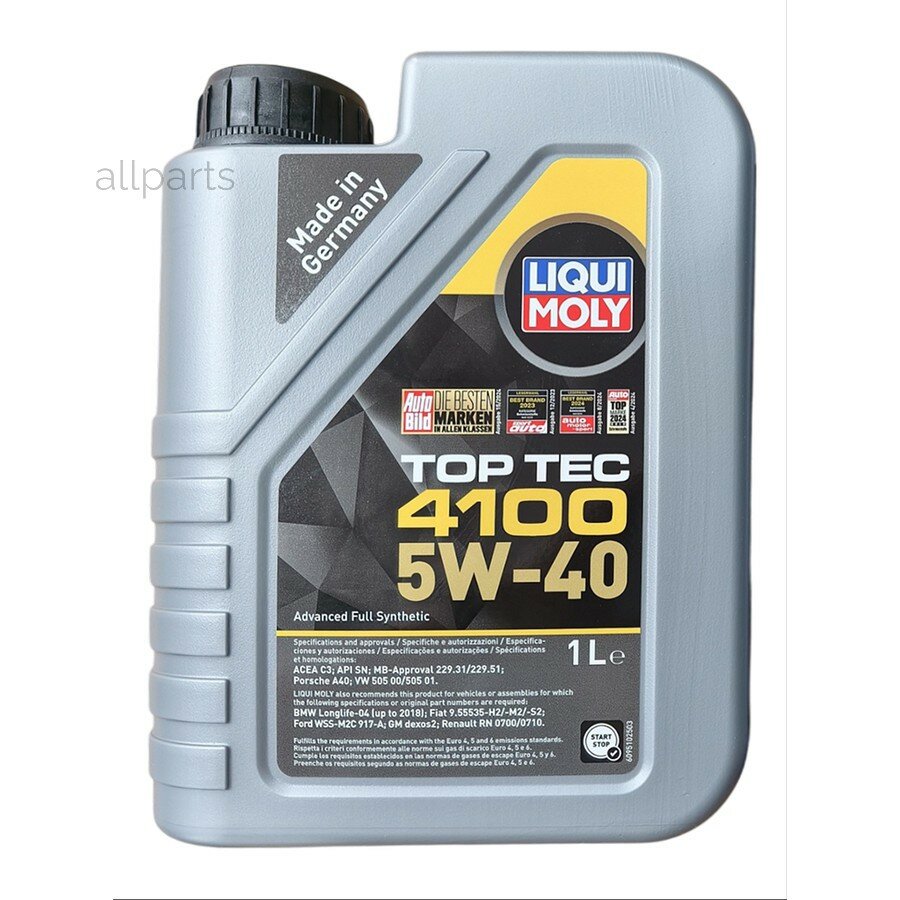 LIQUI MOLY '9510 LIQUI MOLY Top Tec 4100 5W40 1L оригинал