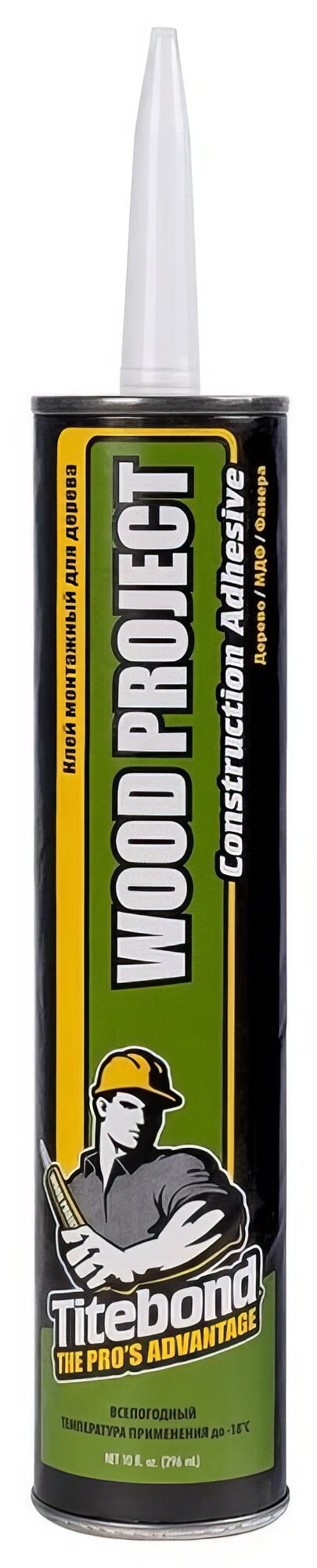 Клей монтажный каучуковый Titebond Wood Project Construction Adhesive высокопрочный для дерева бежево-серый 296 мл
