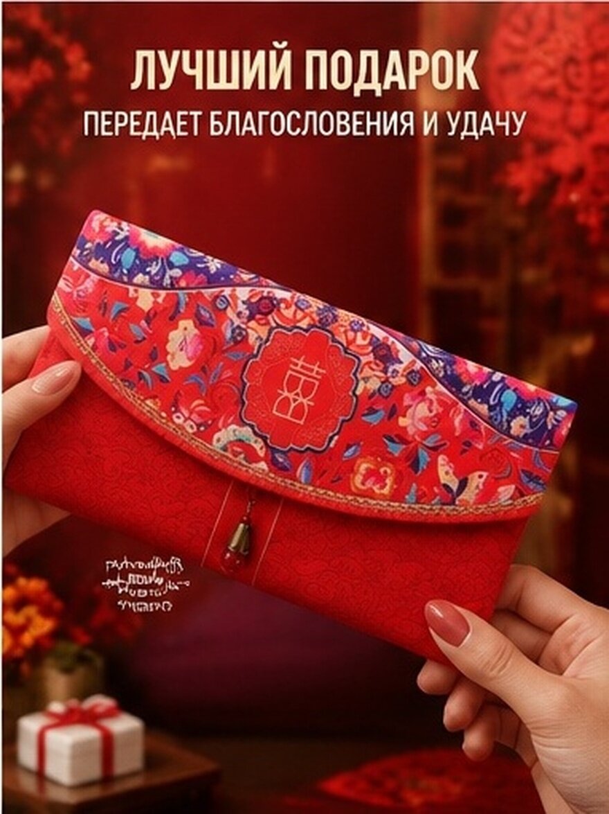 Красный Конверт Для Денег На Свадьбу Подарок Для Пары Размер 20 5X11X1CM