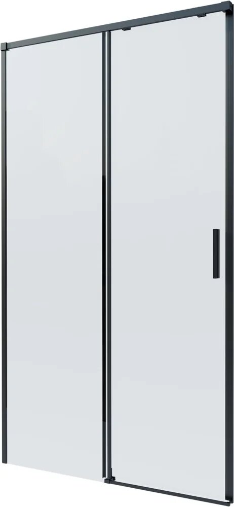 Душевая дверь в нишу Vincea Soft 2 VDS-3SO2140CLB стеклянная, раздвижная, 140 см, с черным профилем, одностворчатая, угловая