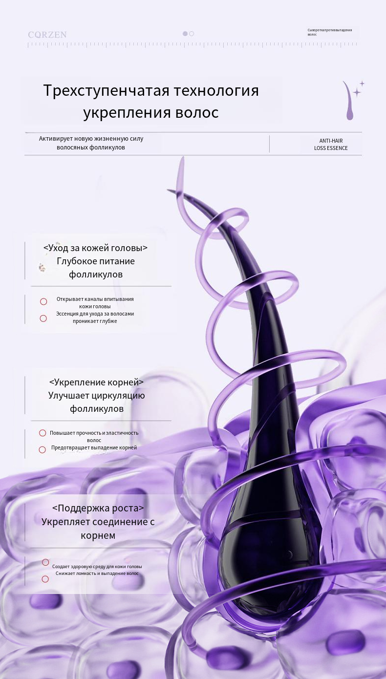 Набор травяных сывороток от выпадения волос 3 шт, укрепляют корни, питают волосы, стимулируют рост, готов к отправке