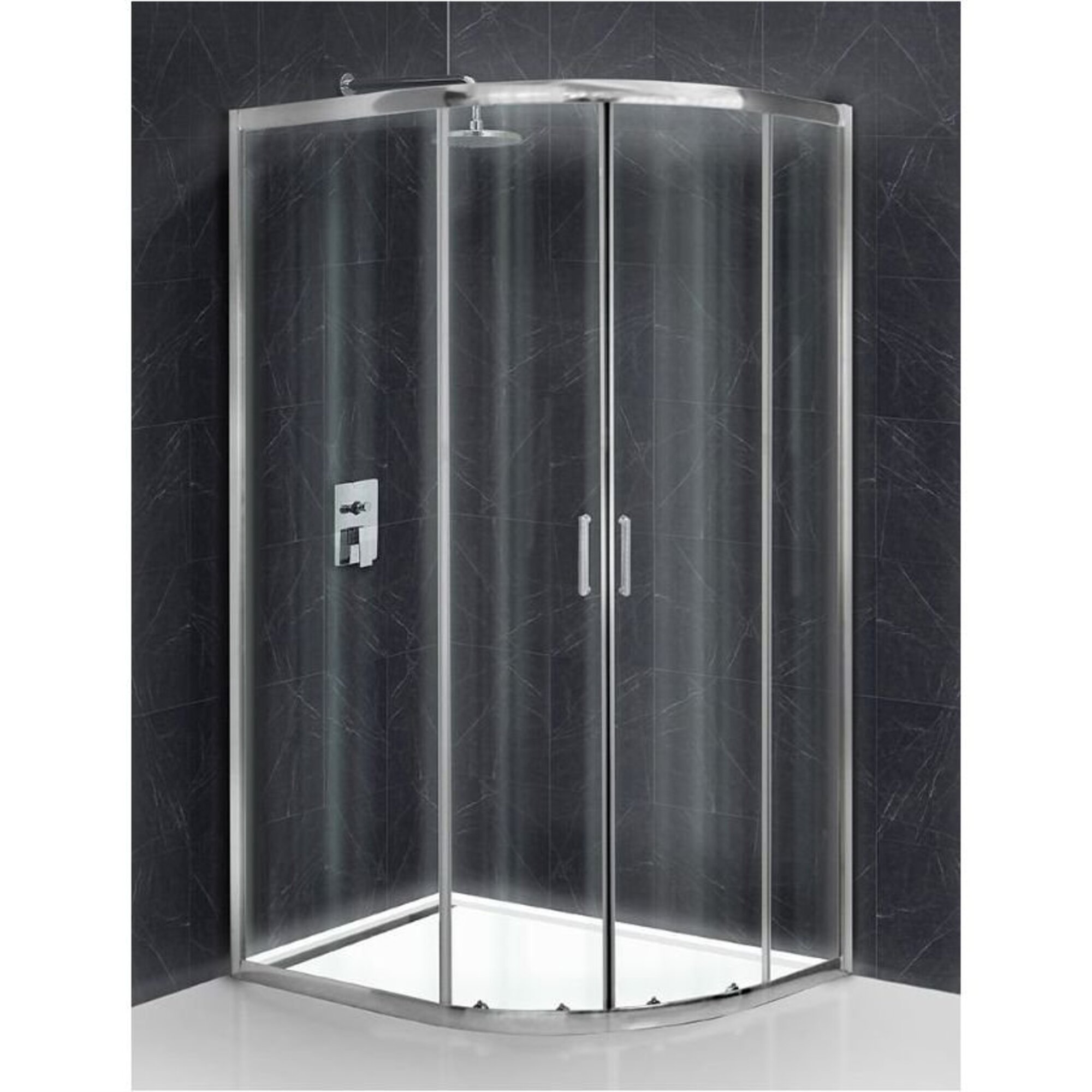 Душевой уголок BelBagno UNO-195-RH-2-100/80-C-Cr хром, стекло прозрачное 5 мм (1000х1950х800)