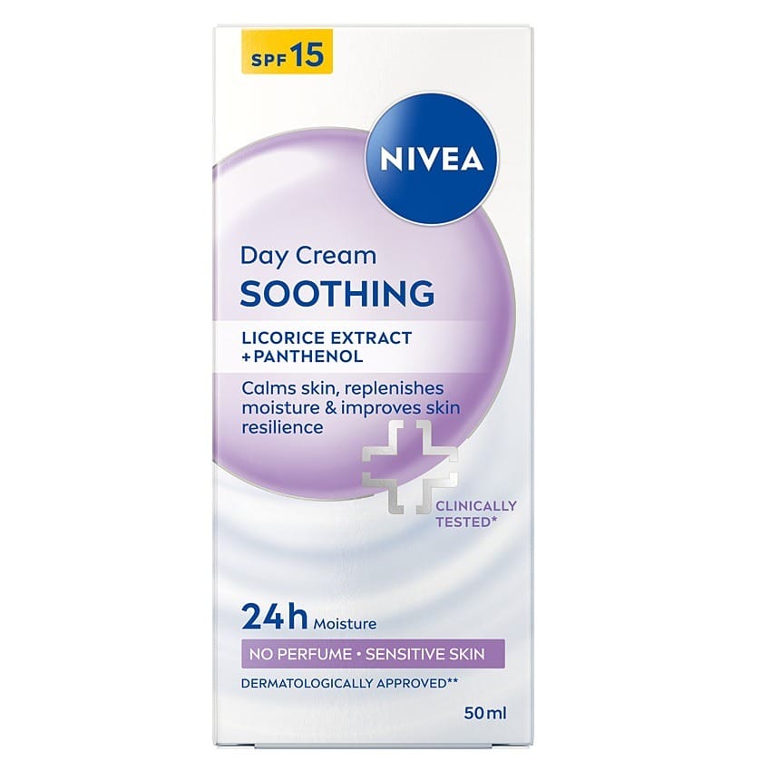 Крем для лица Nivea 24H Увлажнения успокаивающий SPF15, 50 мл