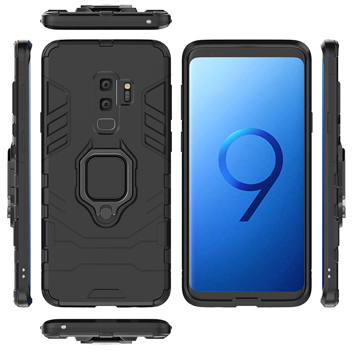 Противоударный чехол с кольцом Panther Case для Samsung Galaxy S9 Plus черный