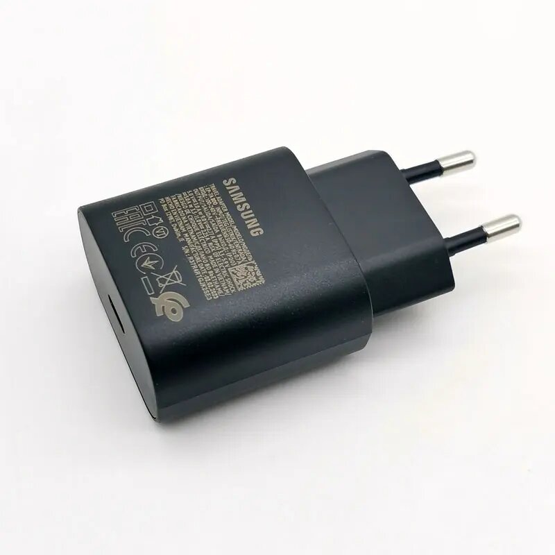 Samsung S24 25 Вт PD Супербыстрое зарядное устройство Кабель типа C для Черный, Black-Charger Only
