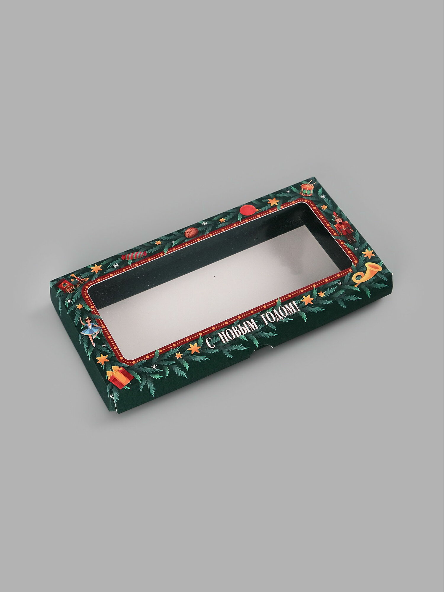 Коробка подарочная для шоколада "Щелкунчик", с окном, 9.4x1.7x18.4 см, 5 шт.