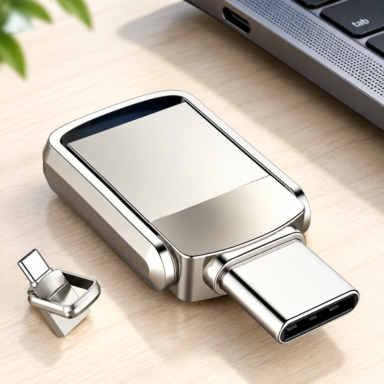 USB-накопитель Type-C 2ТБ, OTG (Цвет товара: серебристый)