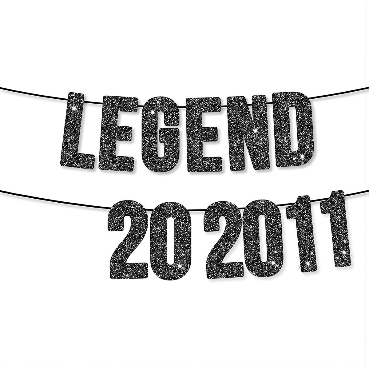 Баннер для дня рождения Legend Since 2007 черный глиттер декор для вечеринки унисекс декор стены аксессуар для праздничного мероприятия размер 28*25*1.5 см