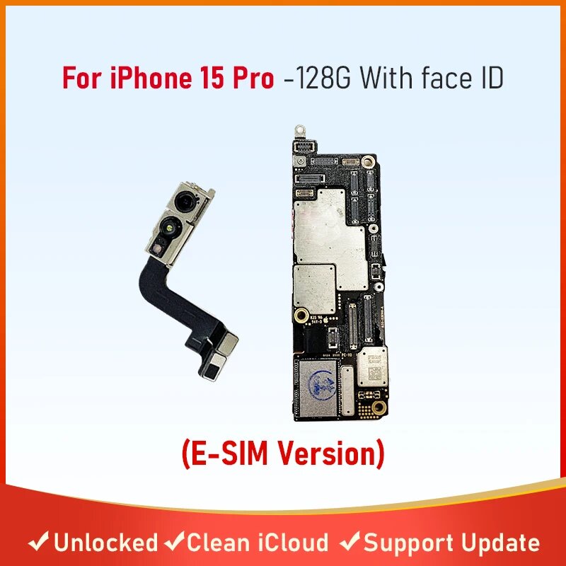 Логическая плата для iPhone 15 15 Pro 15 Plus 15 Pro Max Placa с Face ID E-SIM 15 Pro 128g Face ID