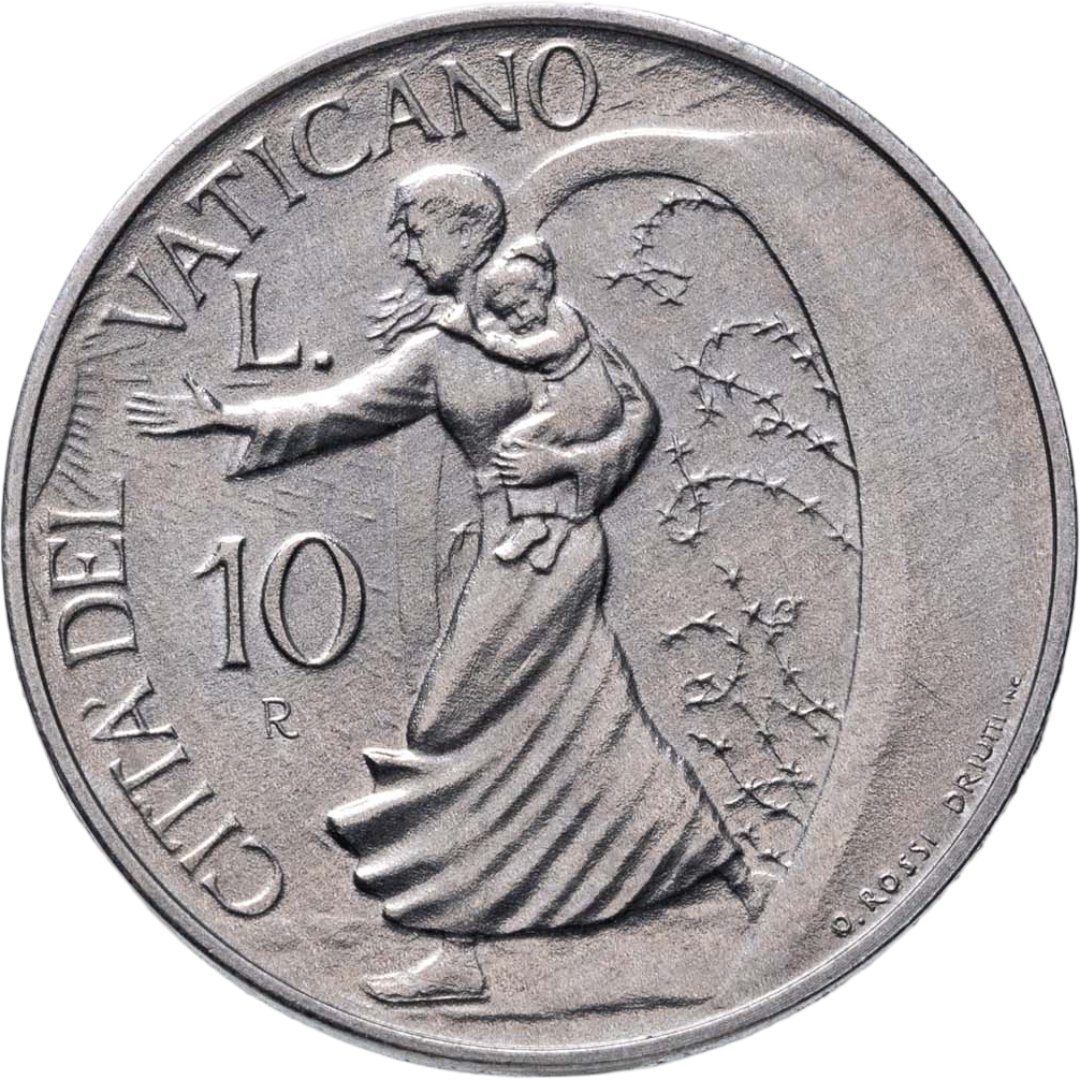 Ватикан 10 лир lire 1996, Алюминий, в сохранности UNC