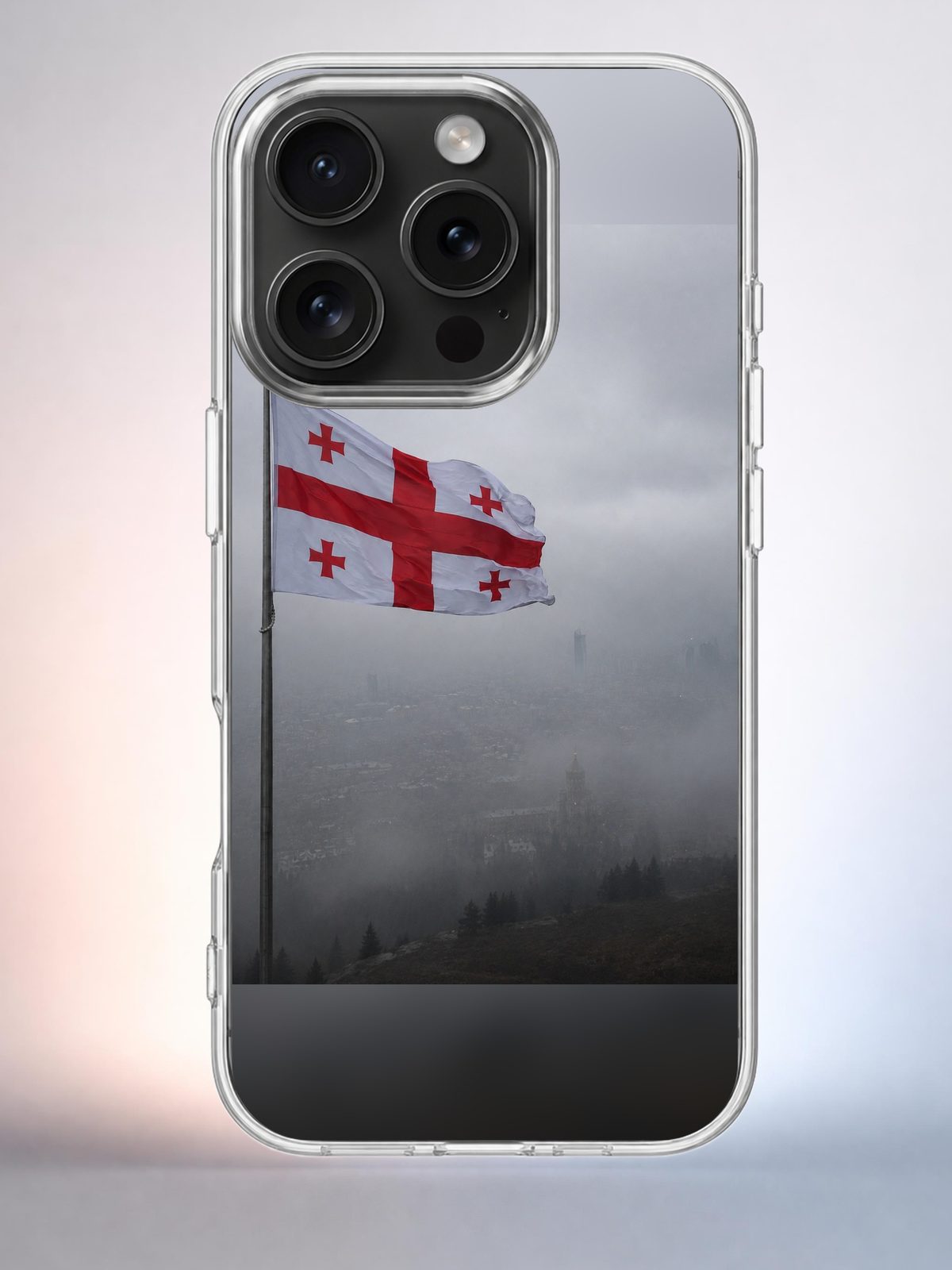 Чехол iPhone 15 Pro Флаг Грузии Y2K Indie Sleaze