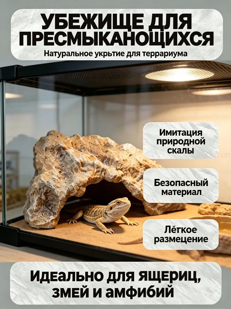 Влажная камера для рептилий /укрытие для рептилий, декор для террариума 12cm
