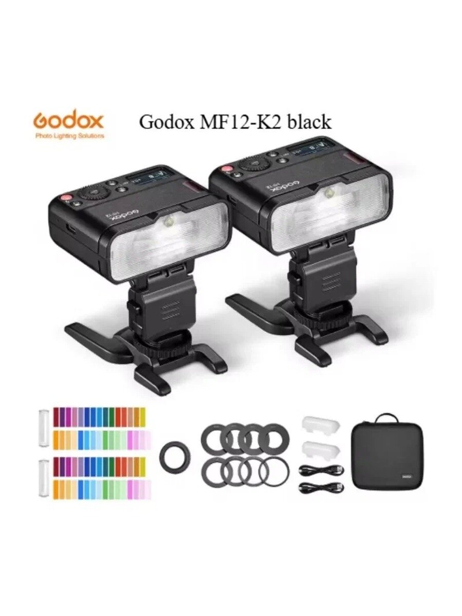 Godox MF12 K2 Макровспышка Цветная подсветка 2 4 ГГц Беспроводная система X TTL Вспышка