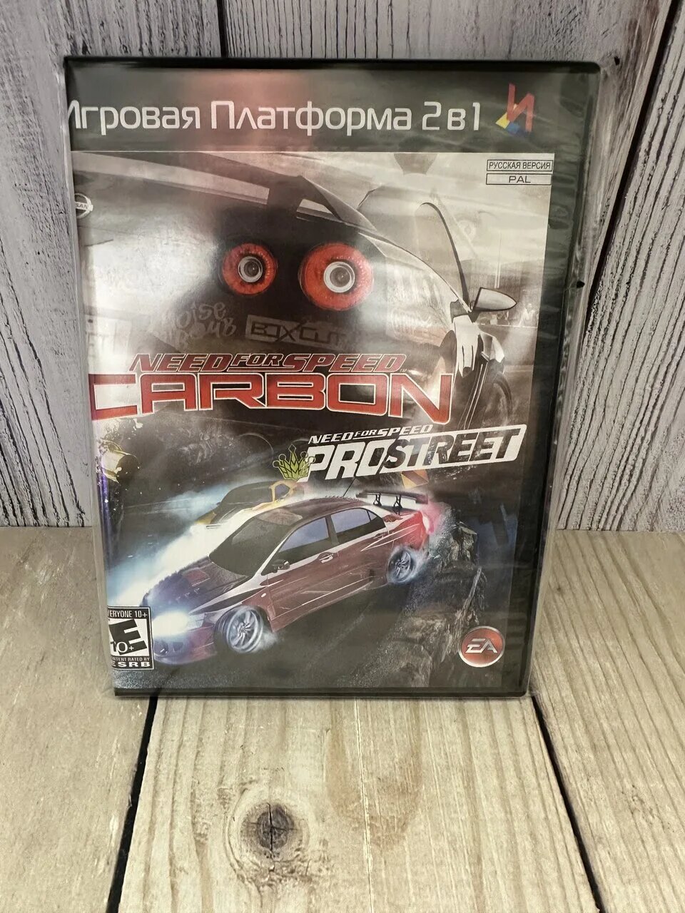 Диск с игрой Need for speed pro street+carbon на PlayStation 2 прошитую