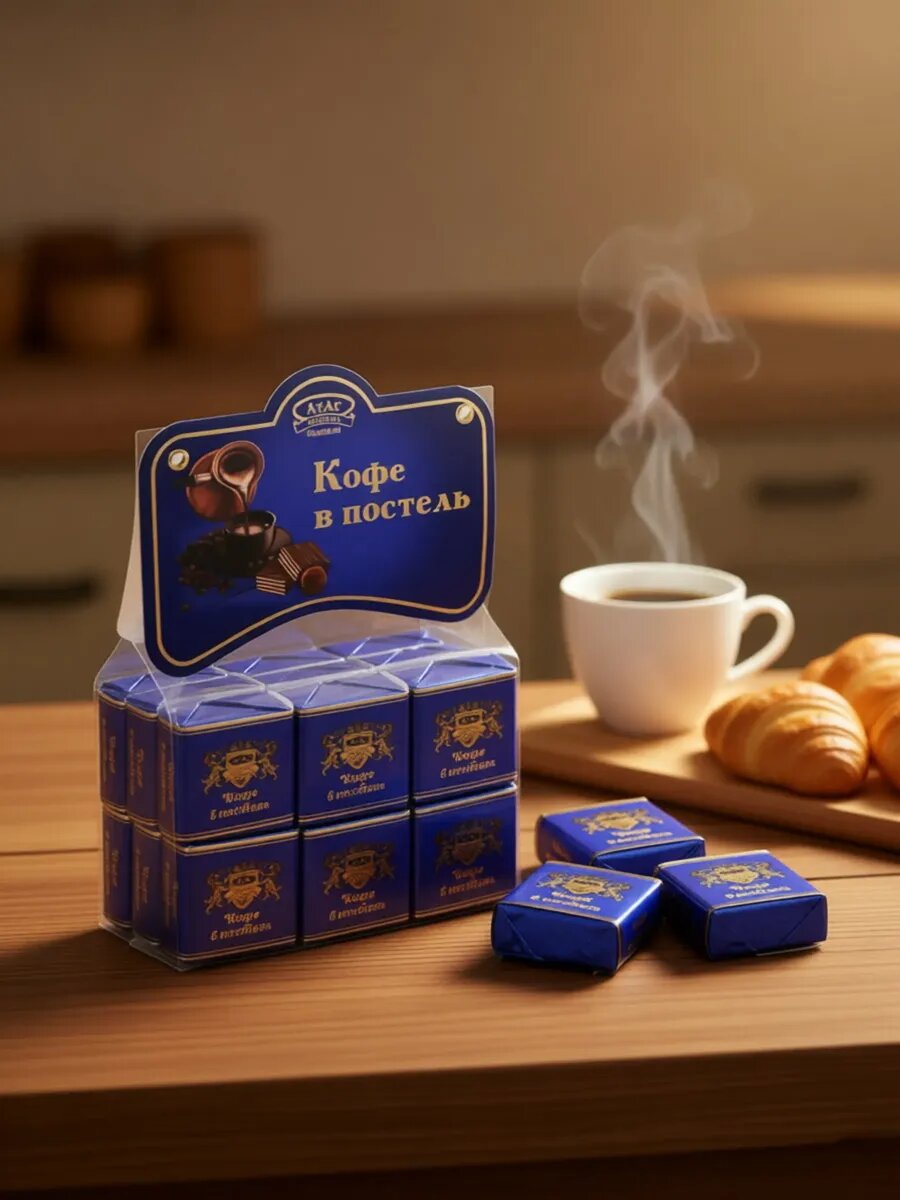 Вафли Кофе в постель глазированные с Трюфелем 210 гр КФ АтАг
