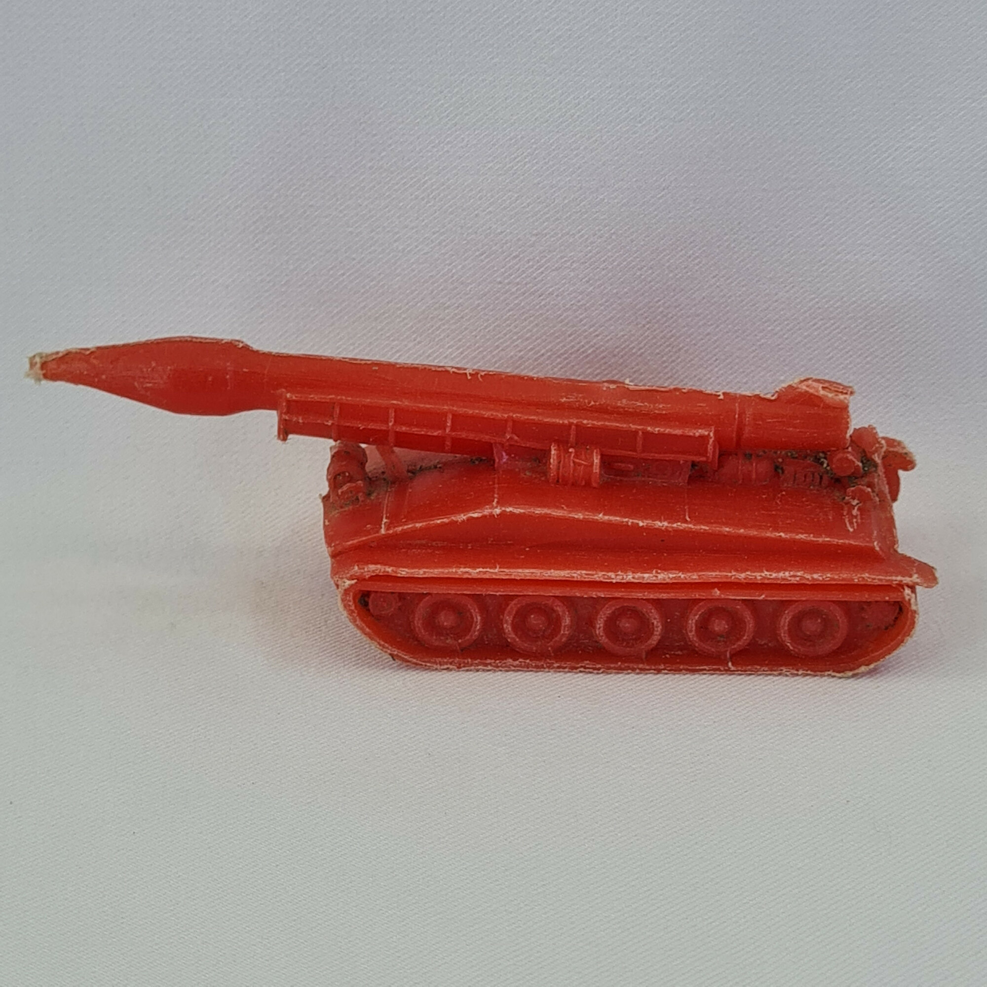 Игрушка танк винтажная, СССР. Военная модель с подвижной башней, 1 шт.