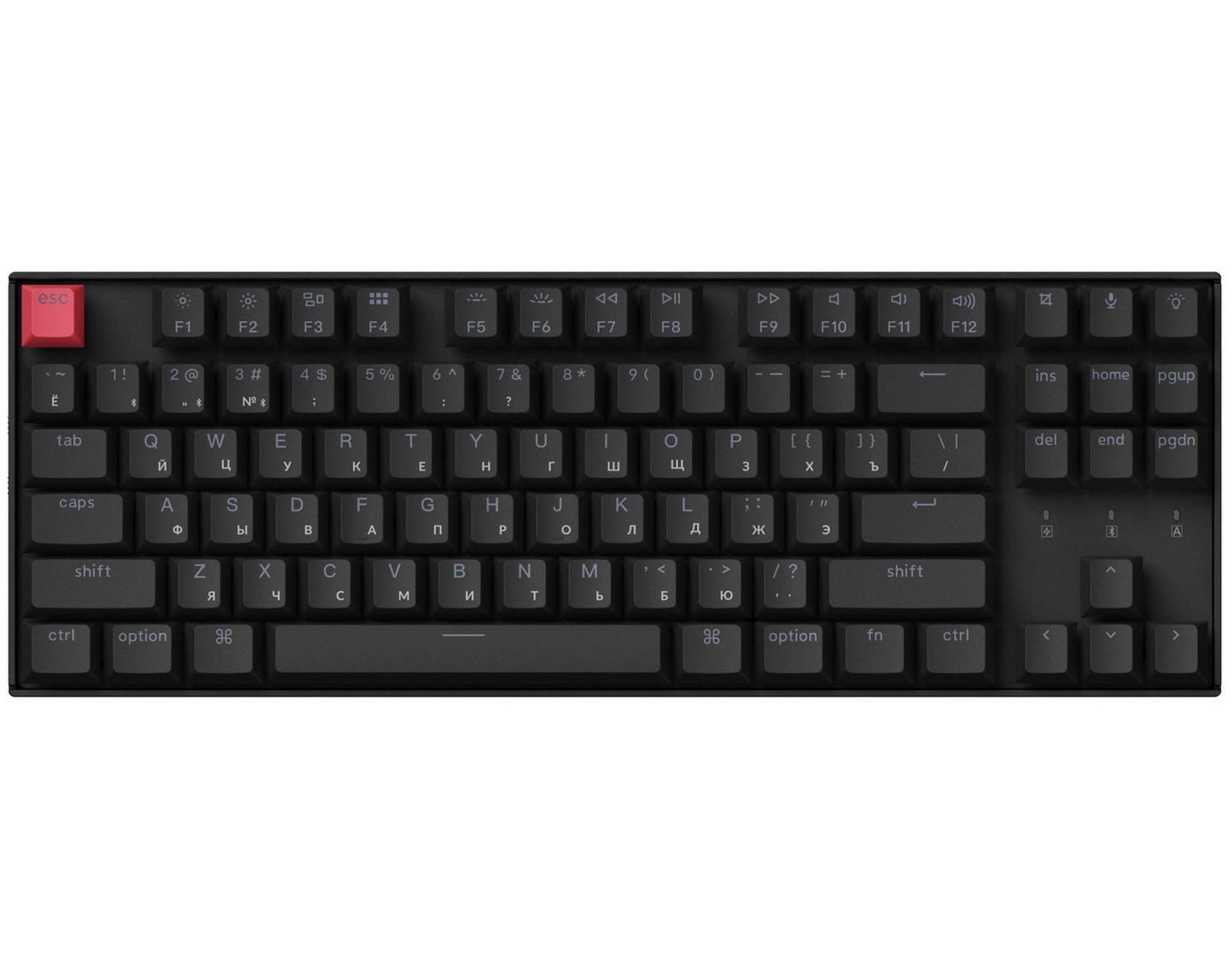 Клавиатура беспроводная Keychron K8 (Version 2), 87 клавиш, RGB подсветка, Keychron Red Switch