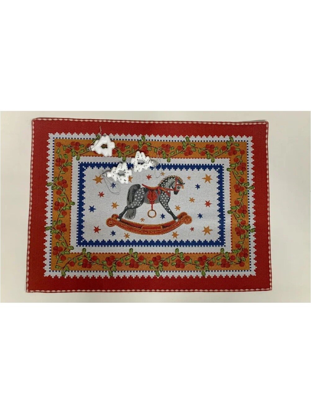 Салфетка сервировочная Гобелен 37x51 см, 1 шт. прямоугольная, плотность 300 г/кв. м, принт Конь-огонь