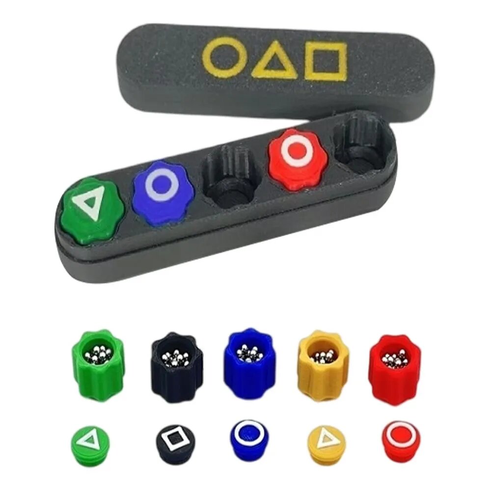 Кубики Игра в кальмар с подставкой, 5 шт, чёрные, 3D-печать