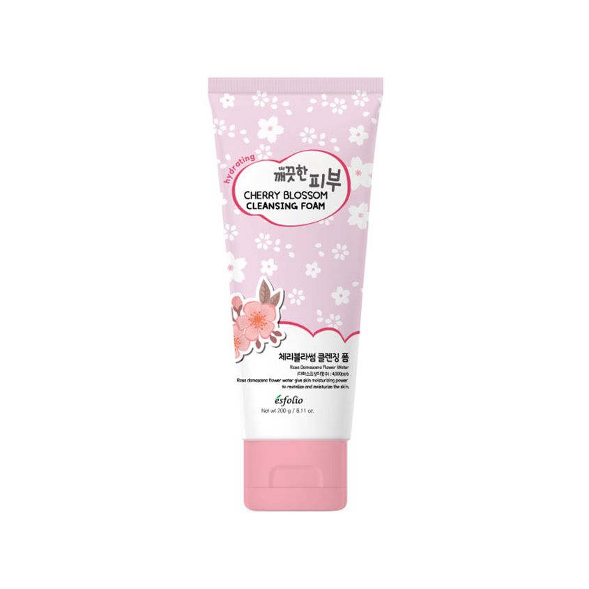ESFOLIO Пенка для умывания PURE SKIN с экстрактом цветов вишни 200 г