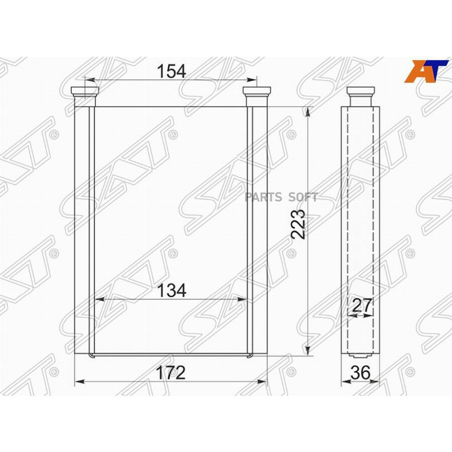 Радиатор отопителя салона Toyota Probox 02- / Succeed 02-20 от официального дистрибьютора, SAT, артикул STTYA13950