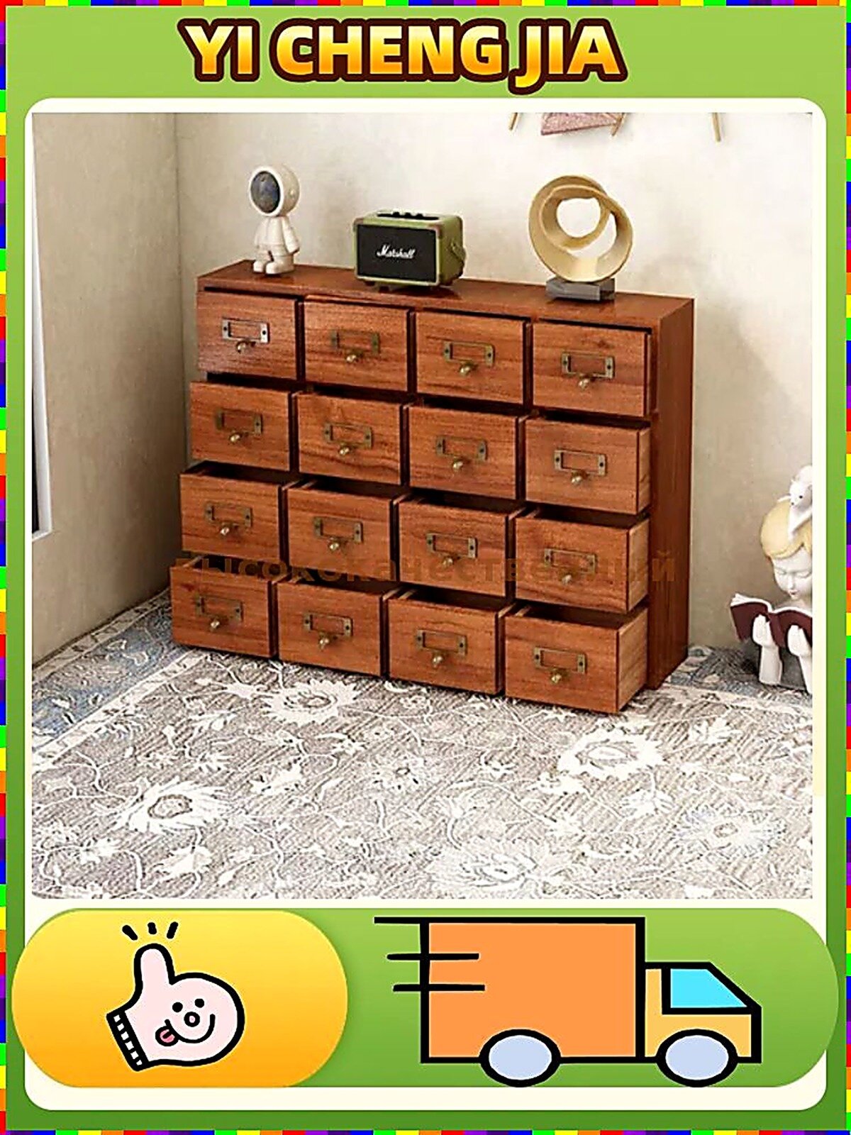 Комод с одним ящиком, 51x10x35 см компактное и стильное решение для хранения