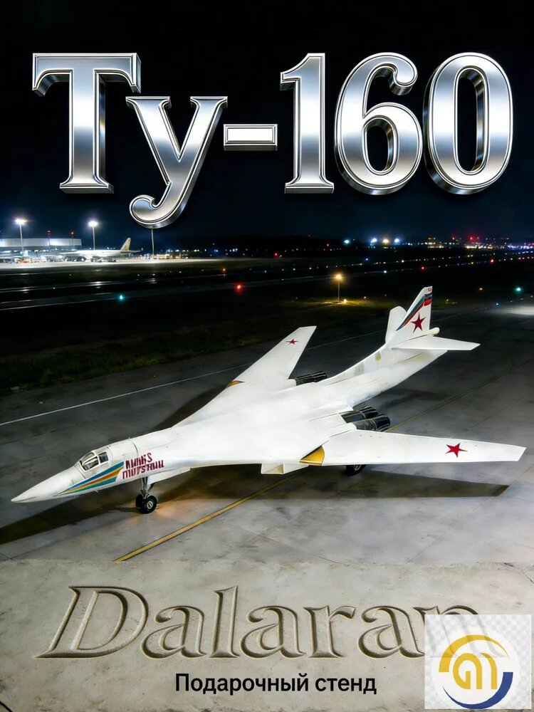 Ту-160 Белый Лебедь сборная модель самолета 1/100 - без клея и окраски + подарок стенд для демонстрации - Dalaran